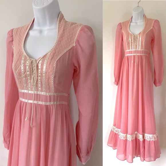 Gunne Sax | Dresses | Gunne Sax Vintage Pink Romantic Renaissance ...